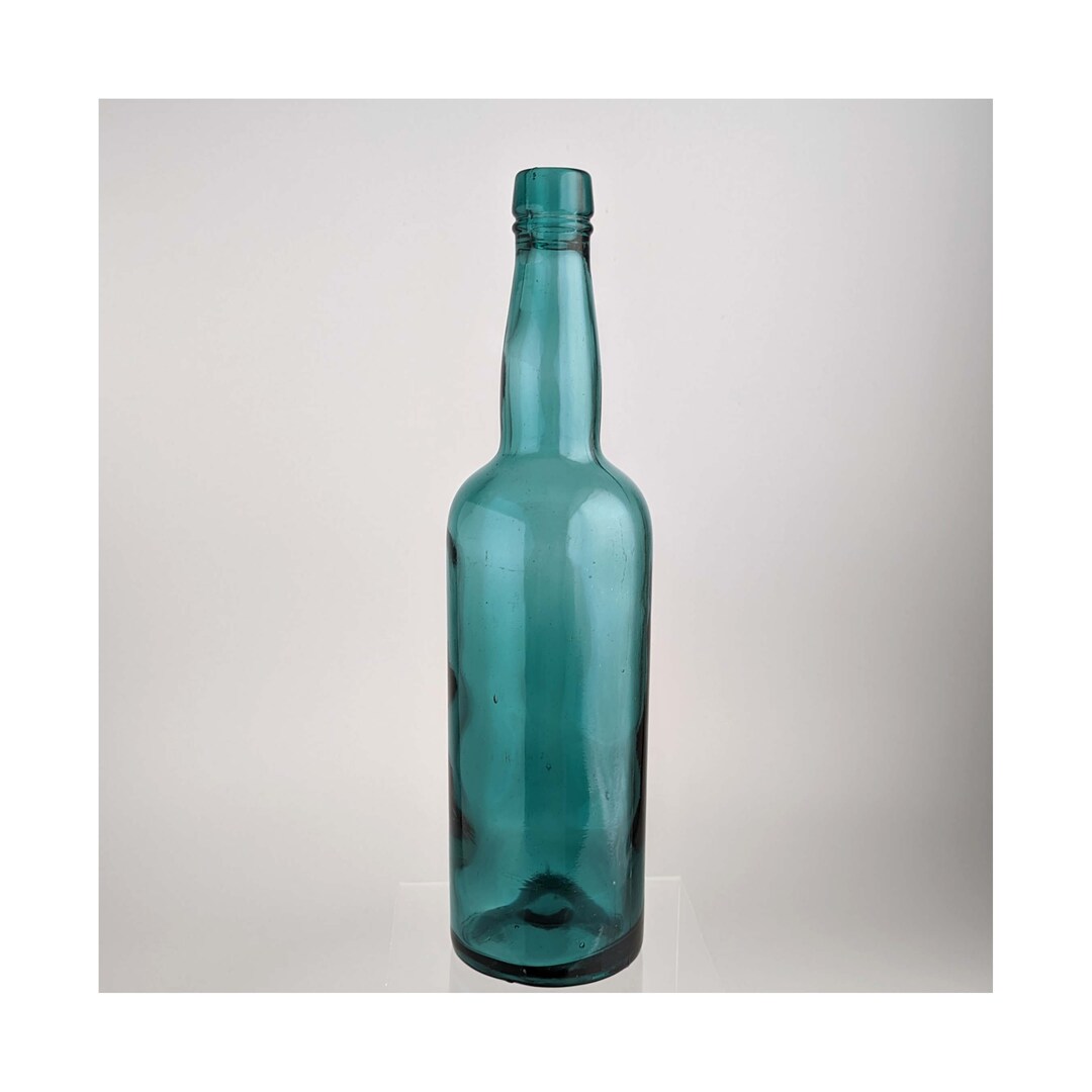 Antique Teal Bordeaux-shaped Wine Liquor Bottle, Early 1900s - Etsy
