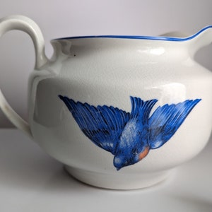 Vintage Bluebird Pitcher, Sugar & Creamer KTK 1930s Ohio Pottery - Etsy