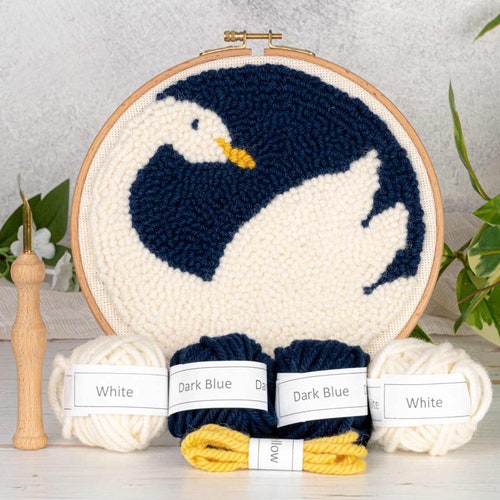 Swan Mini Punch Needle Kit DIY Crafting Kit Supplies - Etsy
