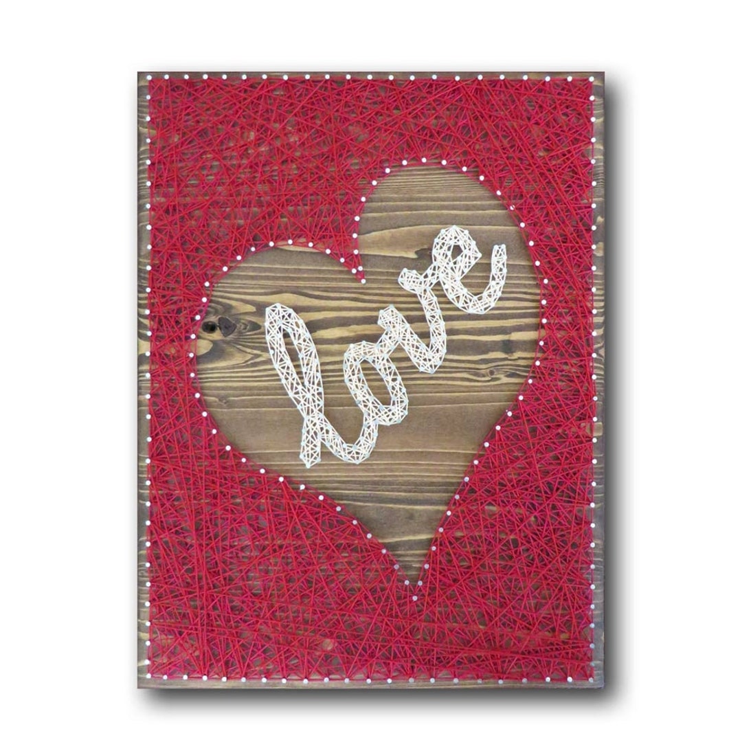 Love Heart String Art Kit DIY String Art, Heart Decor, Light Sign ...