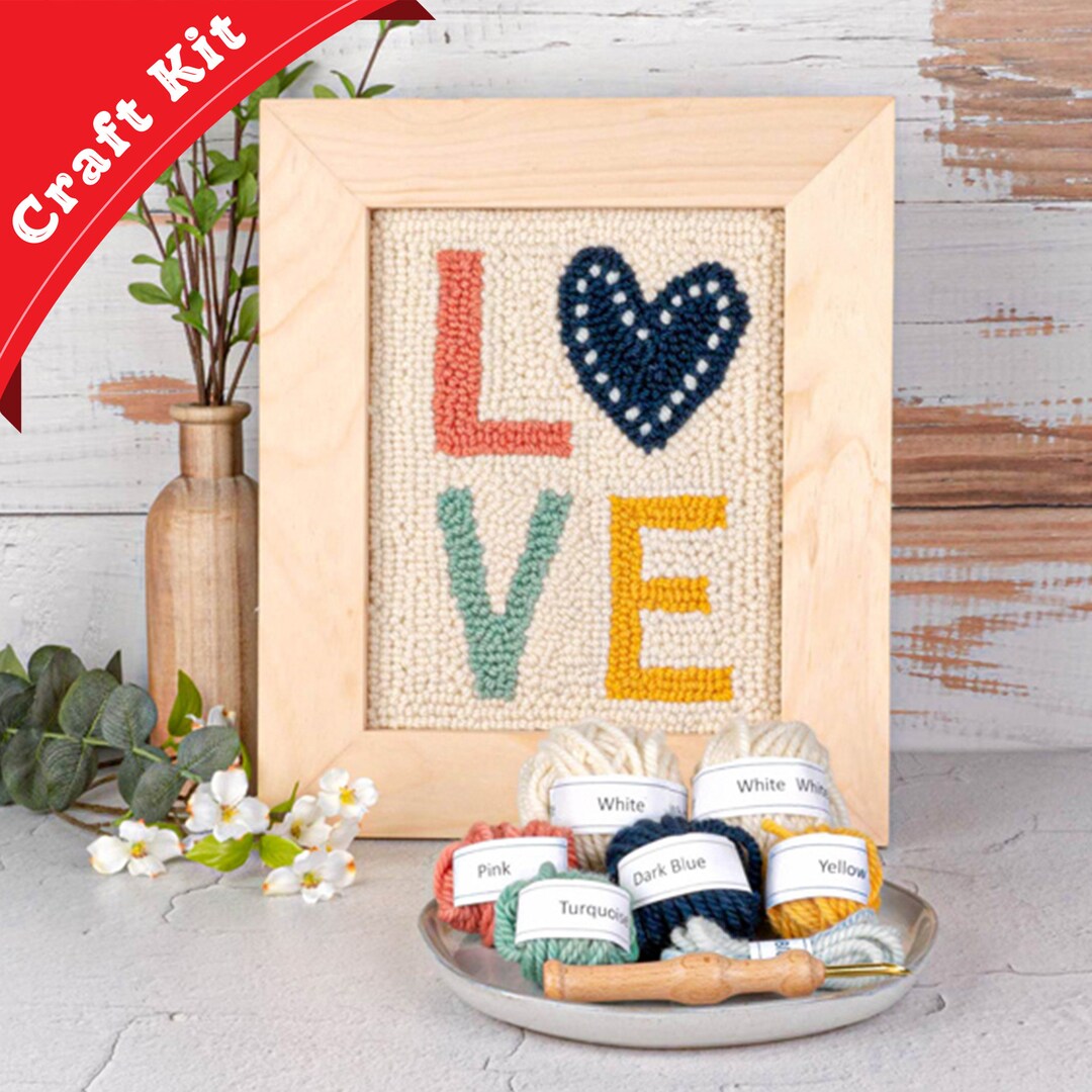 Love Punch Needle Kit | Craft Kit for Adults | DIY Kit | Love Decor ...