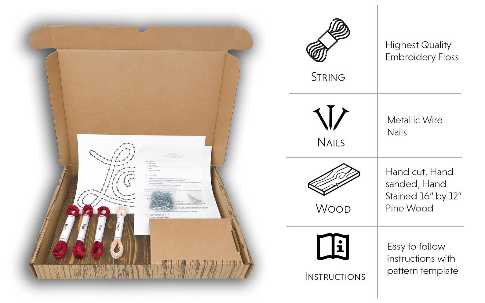 Red and White Love String Art Kit DIY String Art Love Sign | Etsy