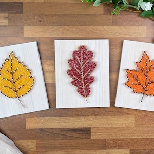 Fall Leaves String Art Kit - Set of 3 DIY Adult Crafting Kits - Craft ...