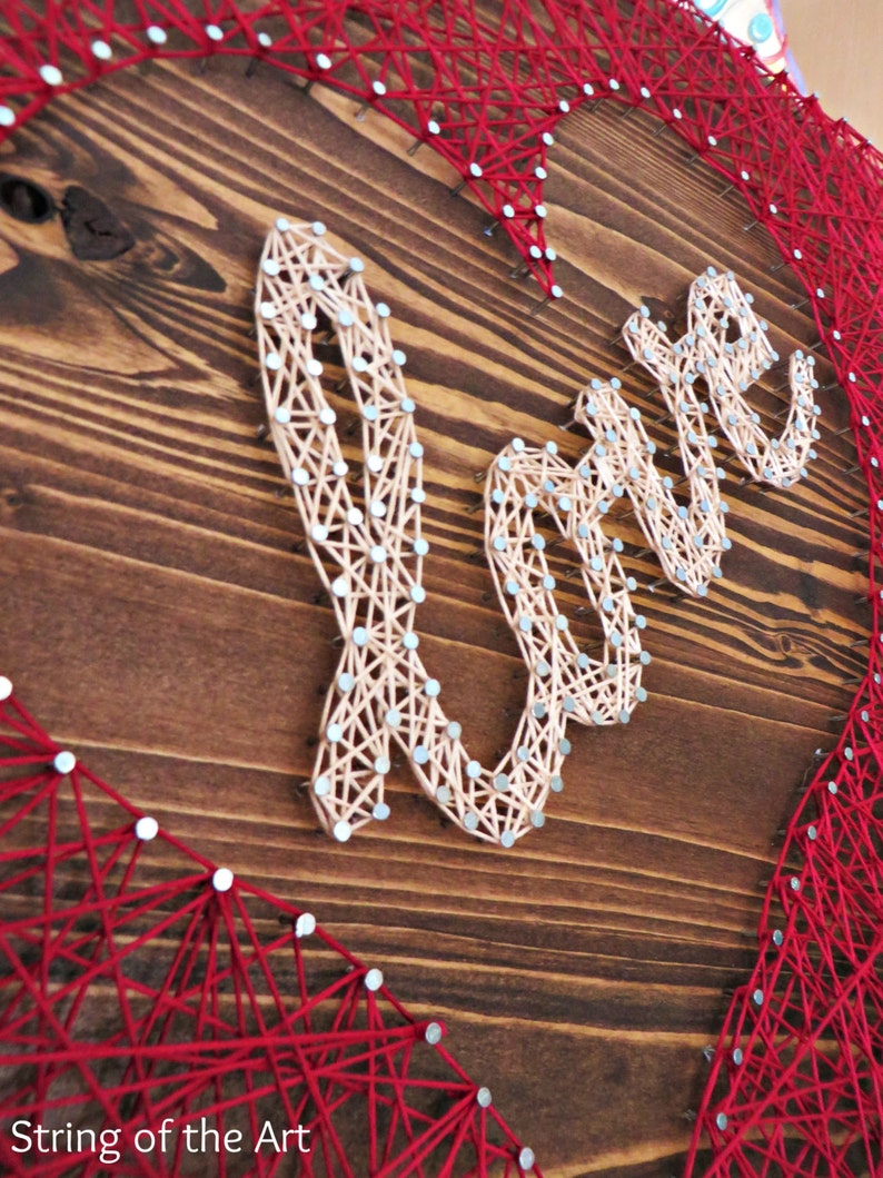 Love Heart String Art Kit DIY String Art Heart Decor Light | Etsy