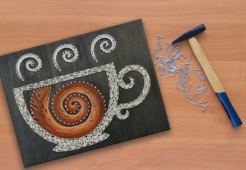 Coffee String Art Kit DIY Kit Includes All Craft Supplies - Etsy