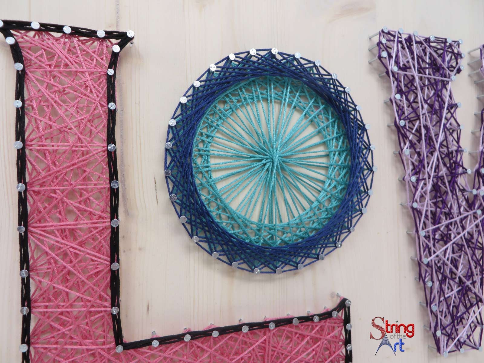 Colorful Love String Art Kit Love Crafting Sign Wooden Love | Etsy