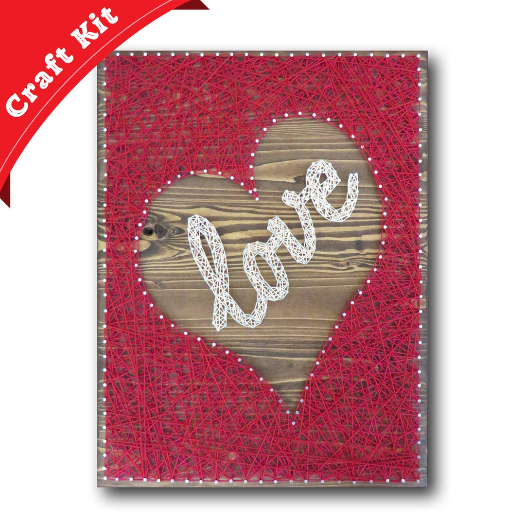 Love Heart String Art Kit - DIY String Art, Heart Decor, Light Sign ...