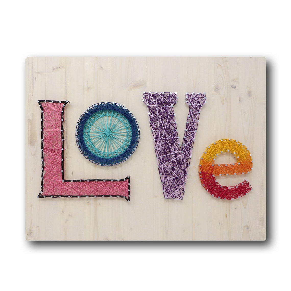 Colorful Love String Art Kit Love Crafting Sign Wooden Love - Etsy