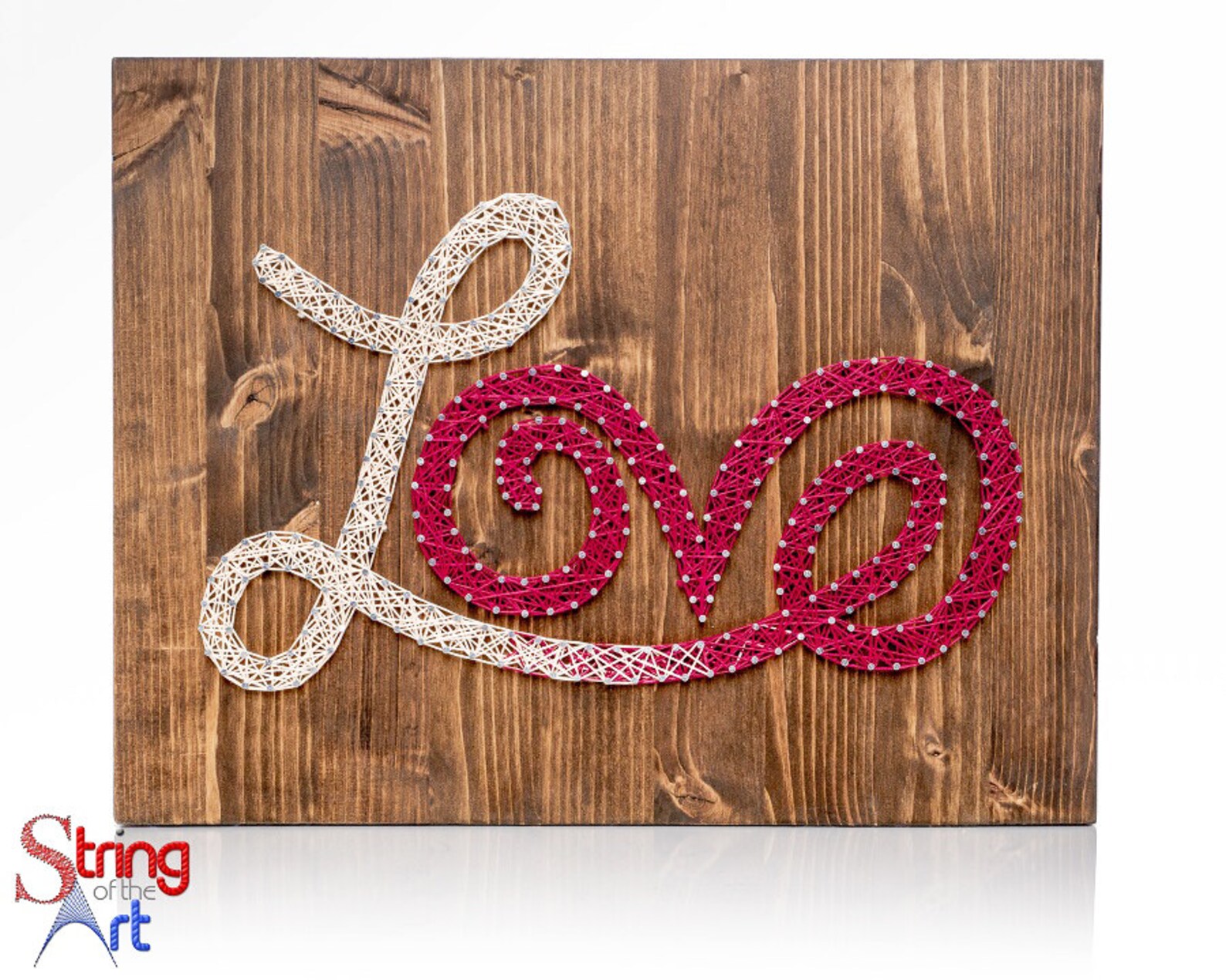 Red and White Love String Art Kit DIY String Art Love Sign - Etsy India