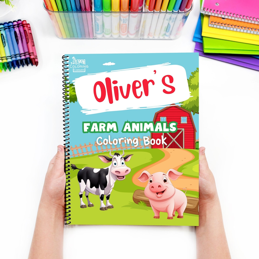 Personalized Coloring Book - Farm Animals Coloring Book for Kids ...
