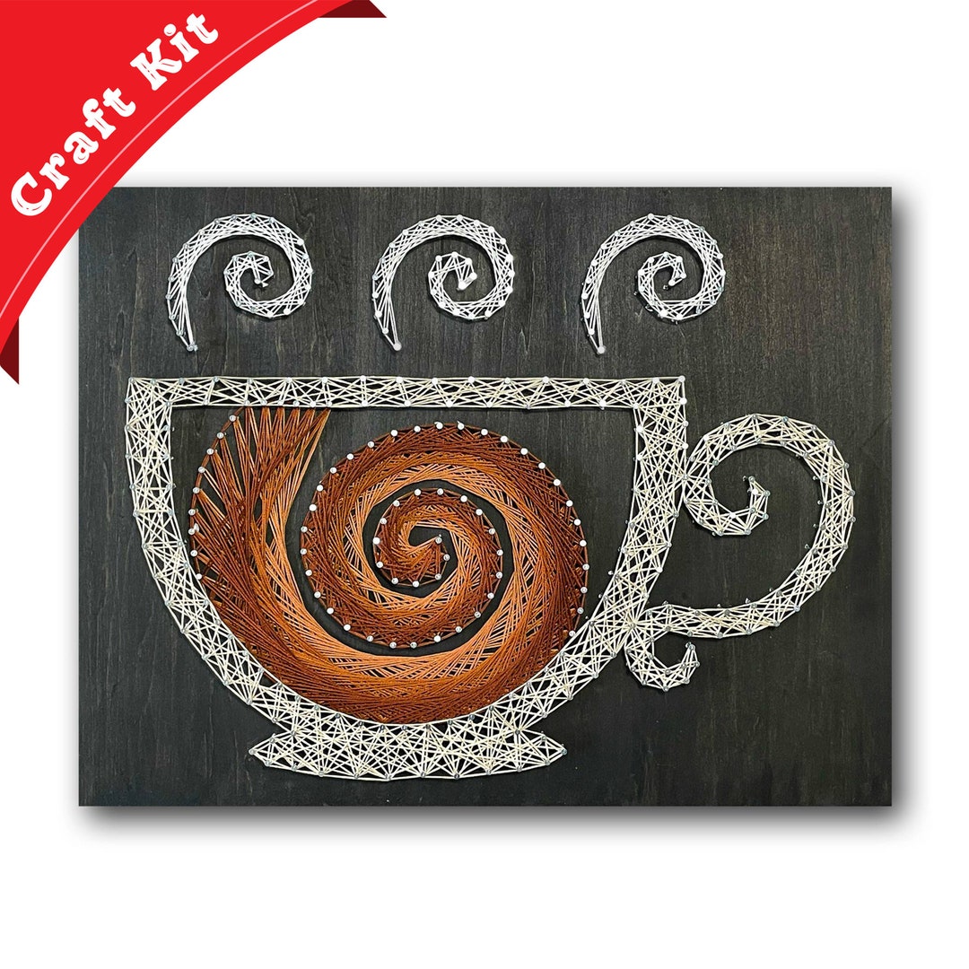 Coffee String Art Kit - DIY Kit Includes All Craft Supplies, Coffee ...