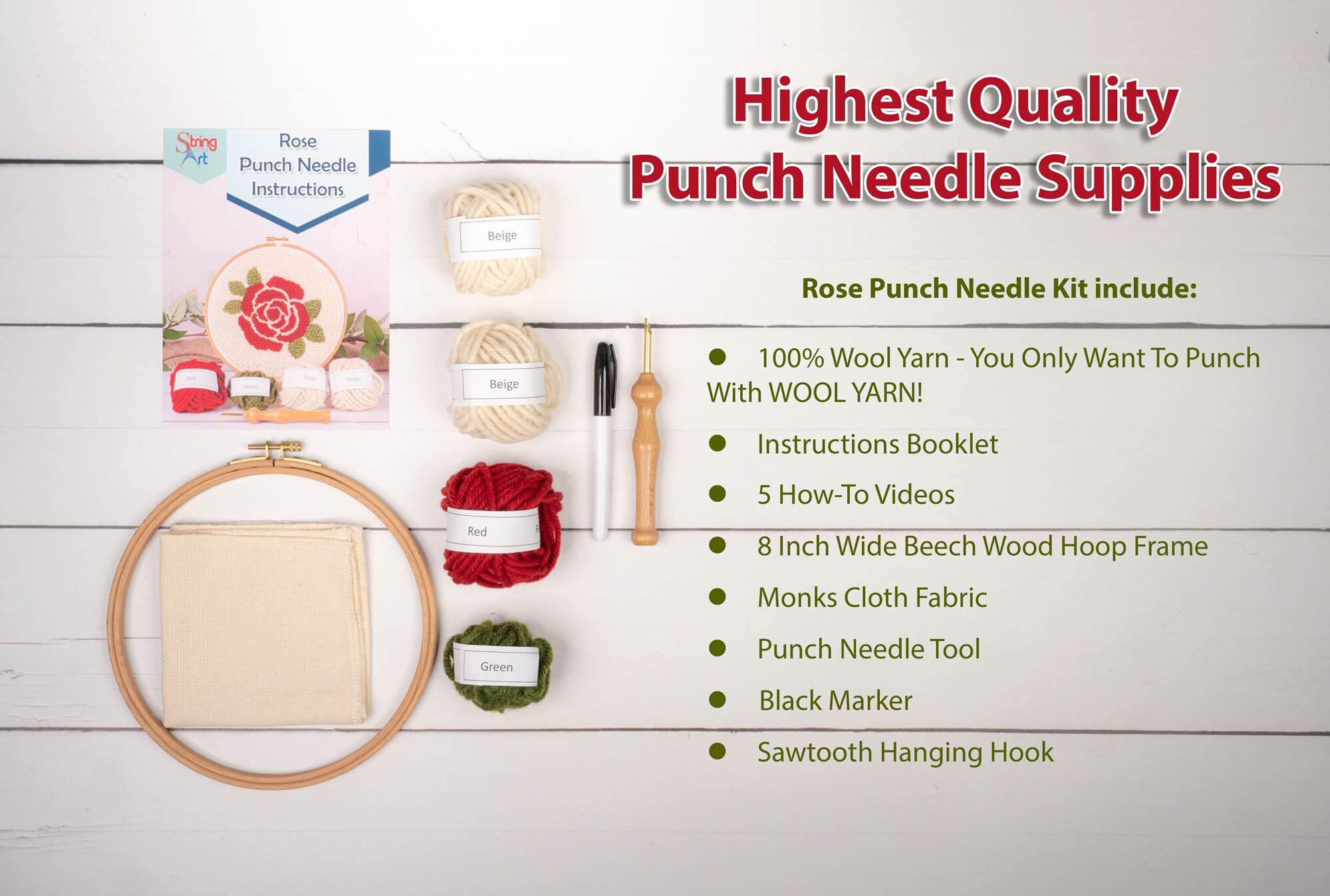Rose Mini Punch Needle Kit DIY Crafting Kit Adult Arts and | Etsy