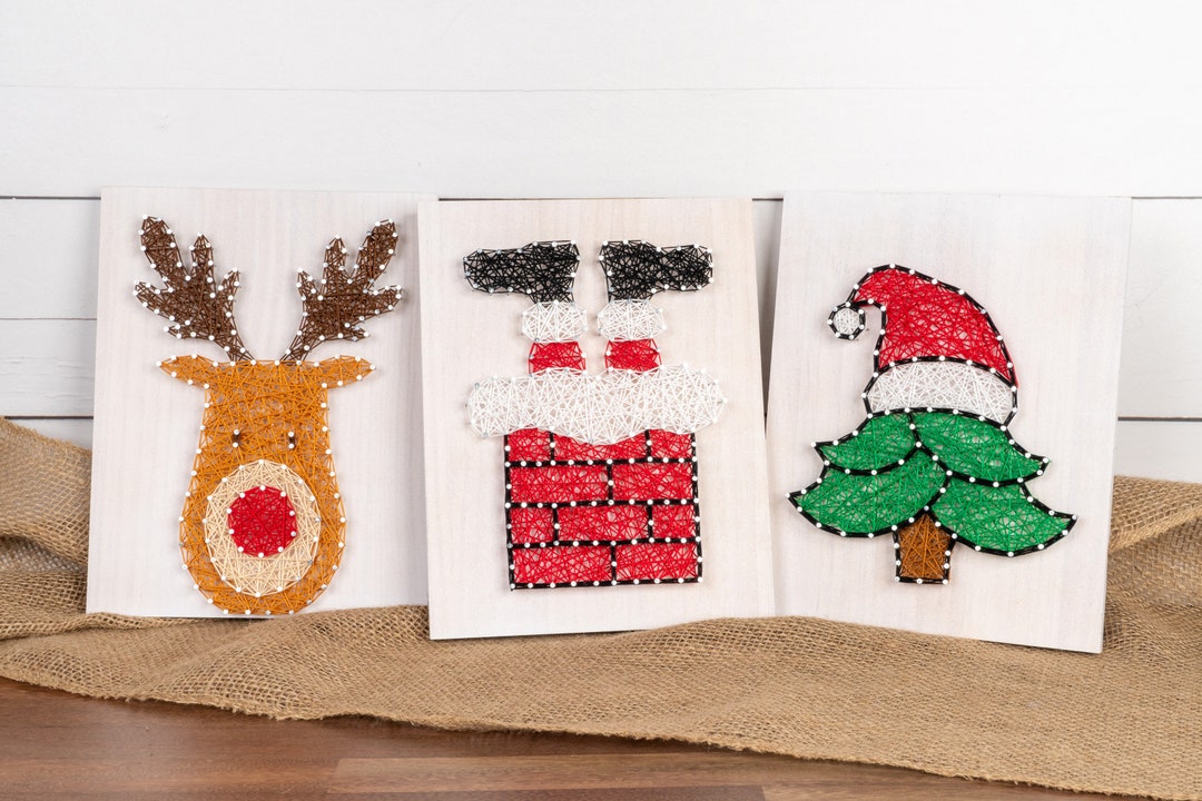 Holiday Mini String Art Kit Set of Three - All Supplies Included ...