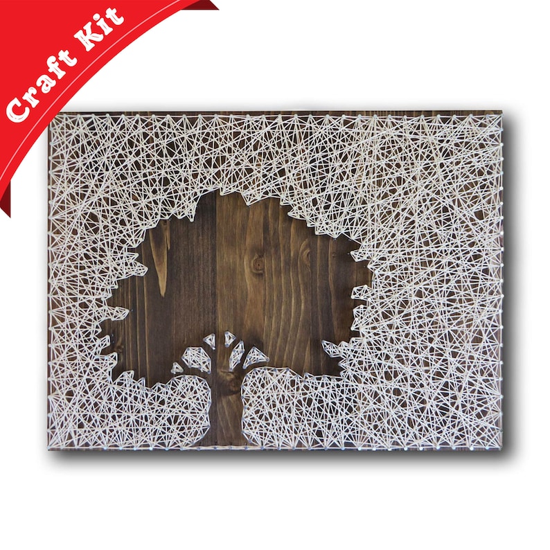 Oak Tree String Art Kit | DIY Kit Includes All Supplies | Crafts Kit for Adults | Lake House ...