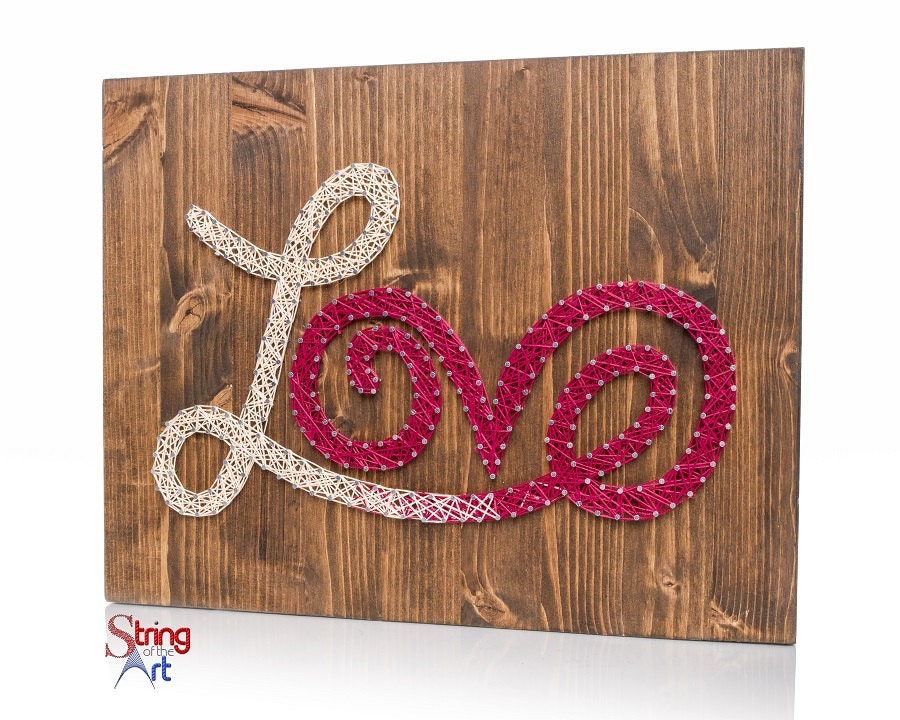 Red and White Love String Art Kit DIY String Art Love Sign | Etsy