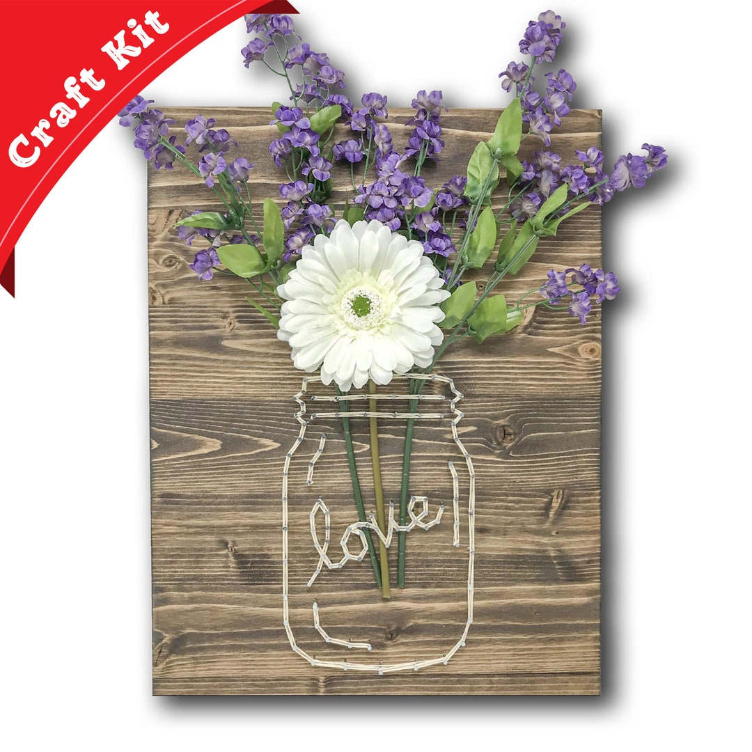 Daisy Jar String Art Kit | DIY Kit Includes All Craft Supplies | Daisy ...
