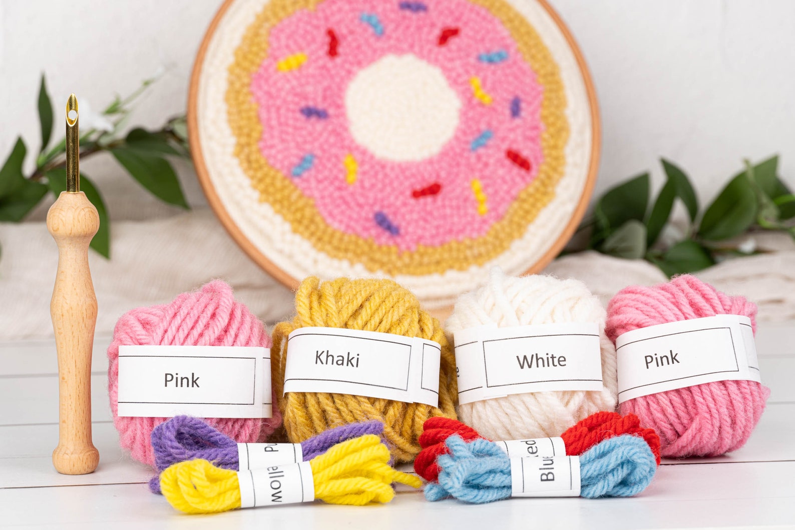Donut Mini Beginners Punch Needle Kit - Arts and Crafts Kit Includes ...