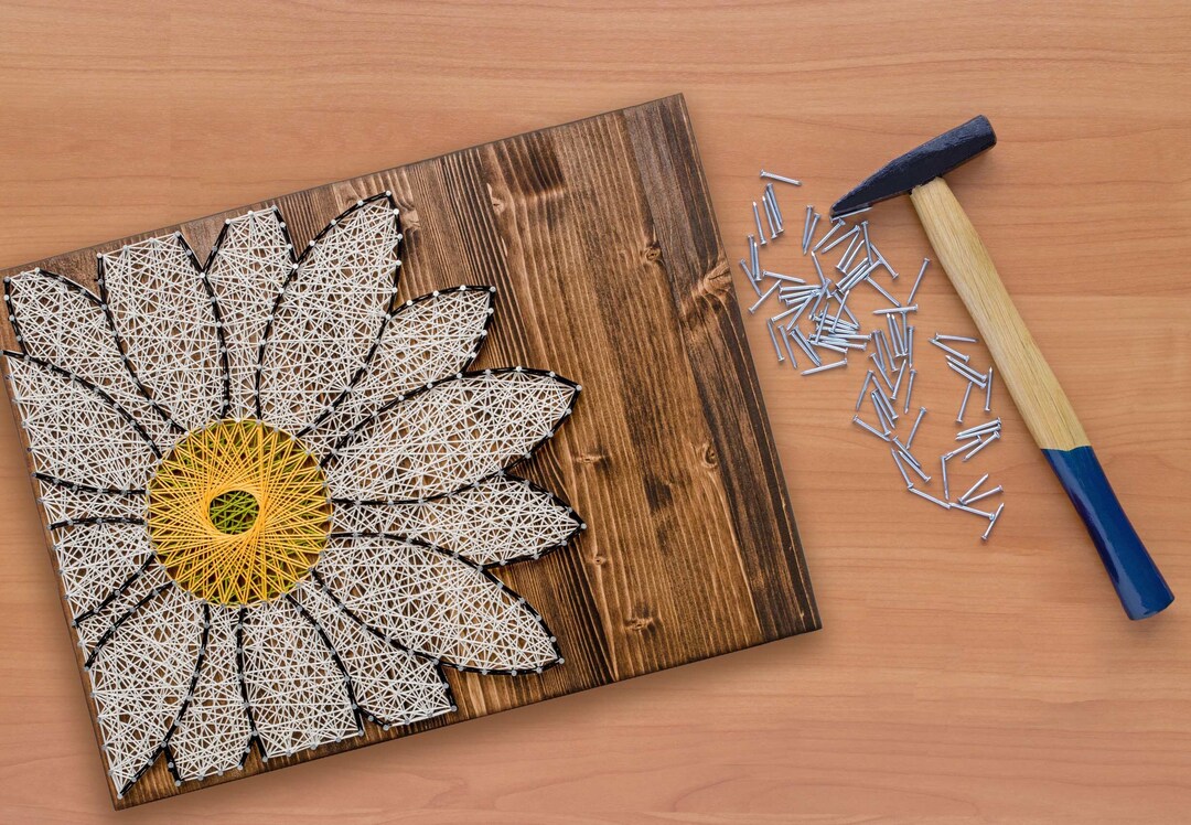 Daisy String Art Kit Adult DIY Kit Includes All Crafting - Etsy