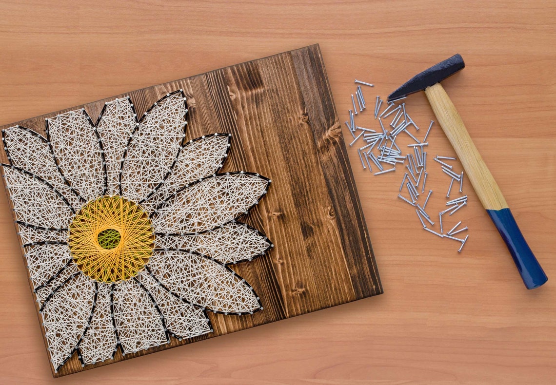 Daisy String Art Kit Adult DIY Kit Includes All Crafting - Etsy