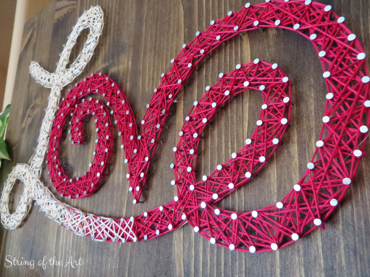 Red and White Love String Art Kit DIY String Art Love Sign | Etsy
