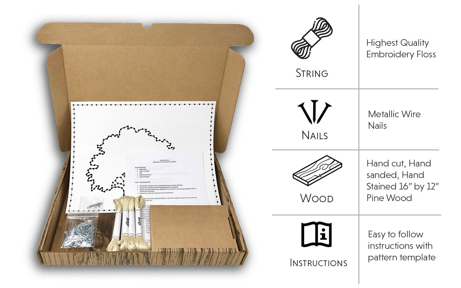 Oak Tree String Art Kit | DIY Kit Includes All Supplies | Crafts Kit ...