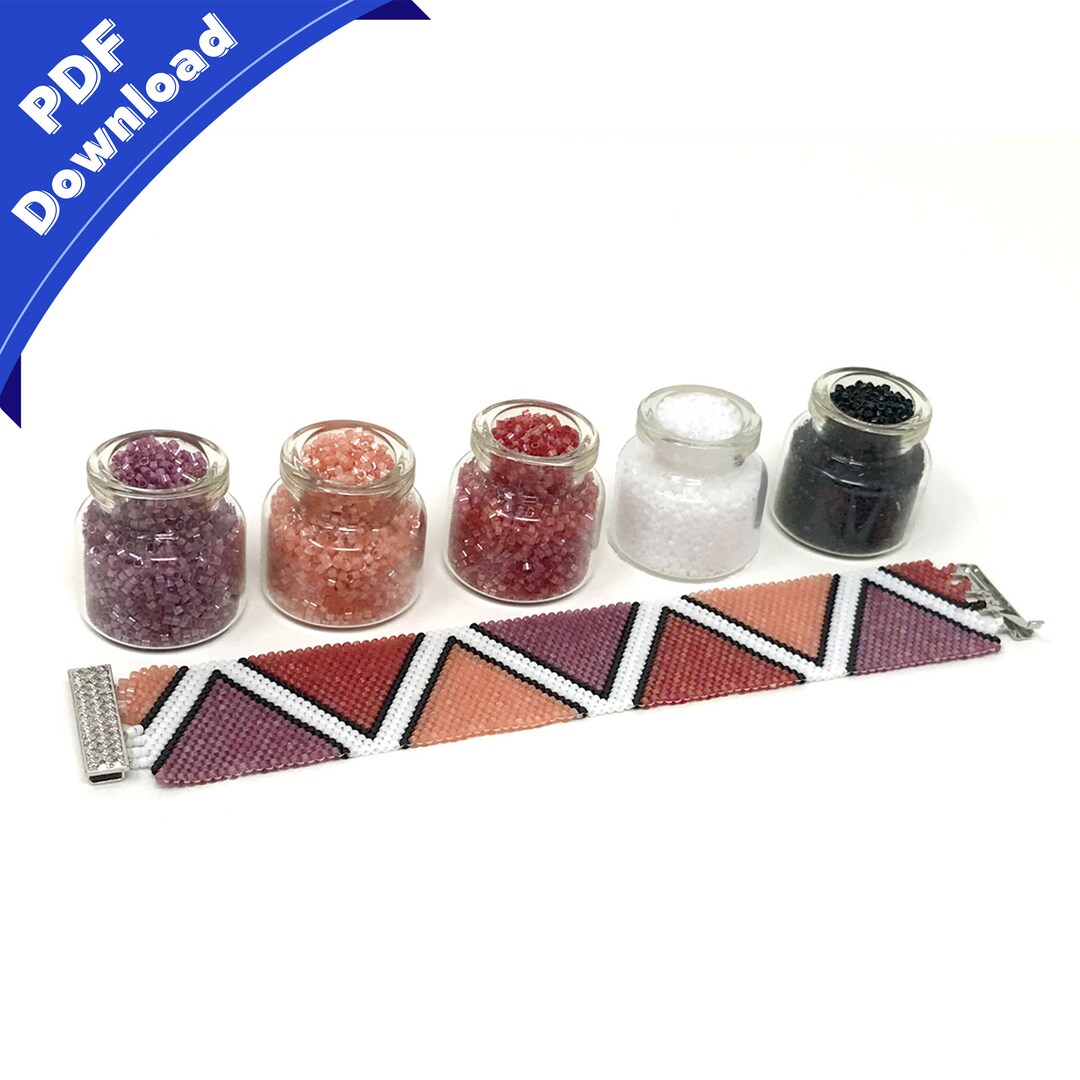 Digital Download Pattern and Instructions - Colorful Triangles Peyote ...