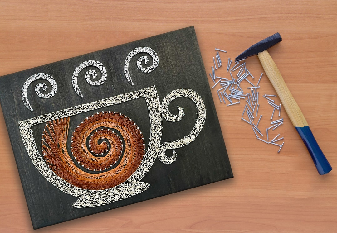 Coffee String Art Kit DIY Kit Includes All Craft Supplies - Etsy