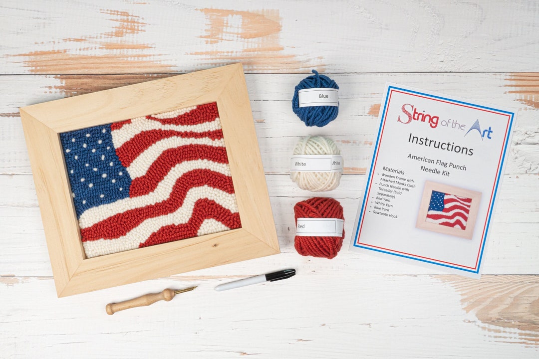 American Flag Punch Needle Kit DIY Kit Includes All Crafting - Etsy
