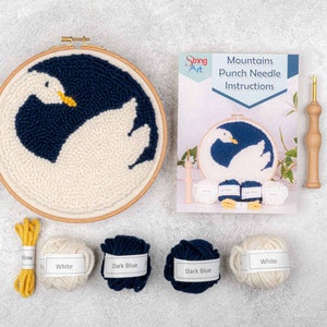 Swan Mini Punch Needle Kit - DIY Crafting Kit, Supplies Includes Monks ...