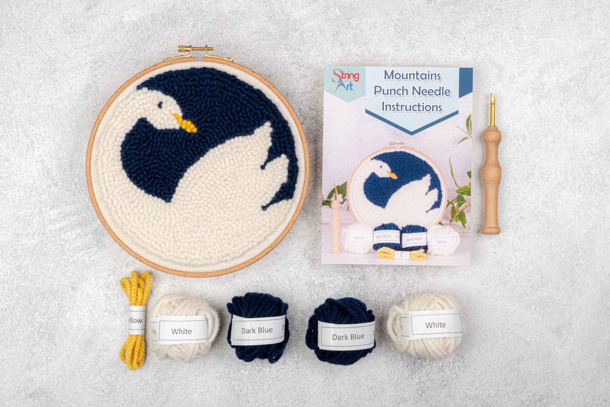 Swan Mini Punch Needle Kit - DIY Crafting Kit, Supplies Includes Monks ...
