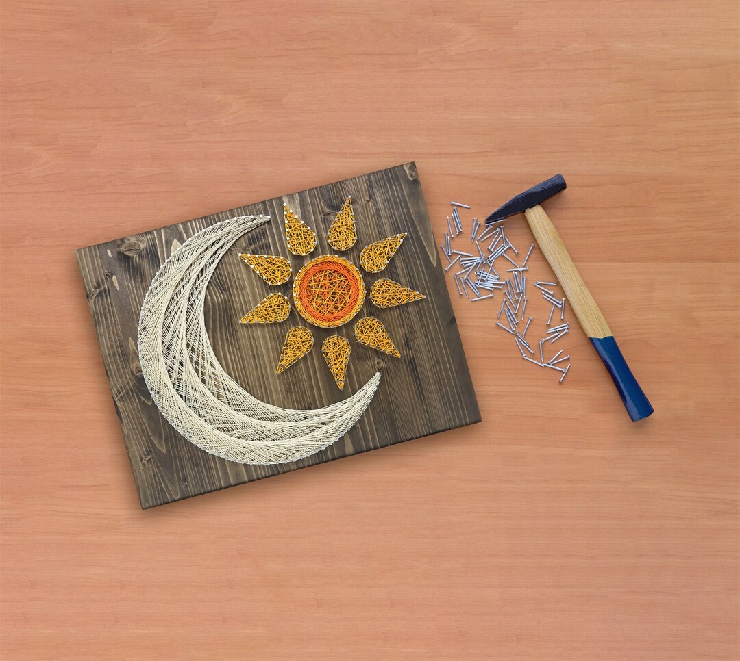 Sun and Moon String Art Kit Make Your Own Celestial Wall - Etsy