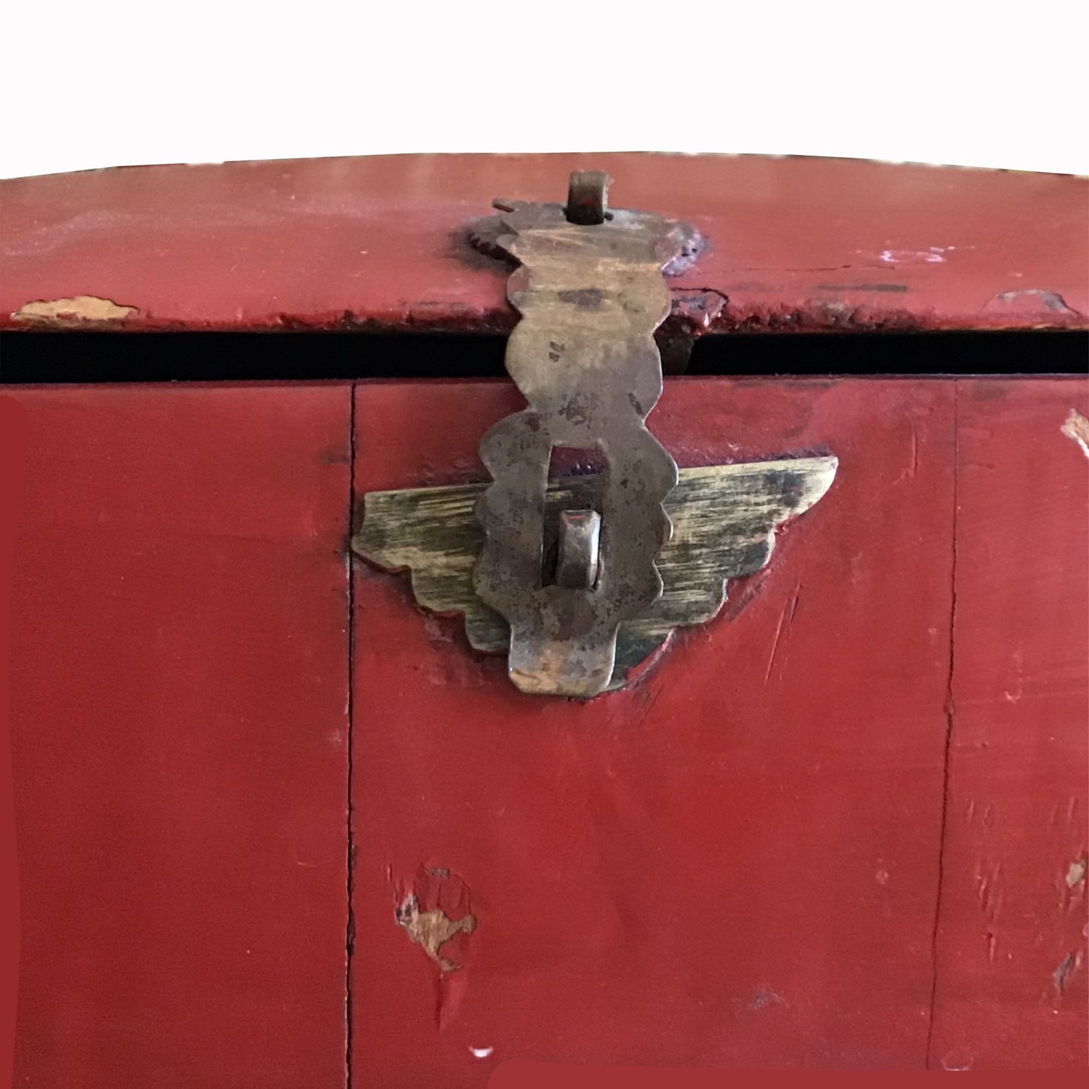 Vintage Chinese Red Painted Wooden Box with lid. - Etsy 日本