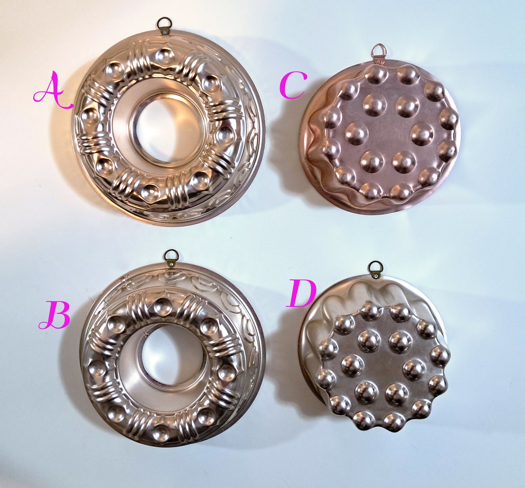 Assorted Round Copper Jello Molds - Copper Aluminum Jello Cake Molds ...