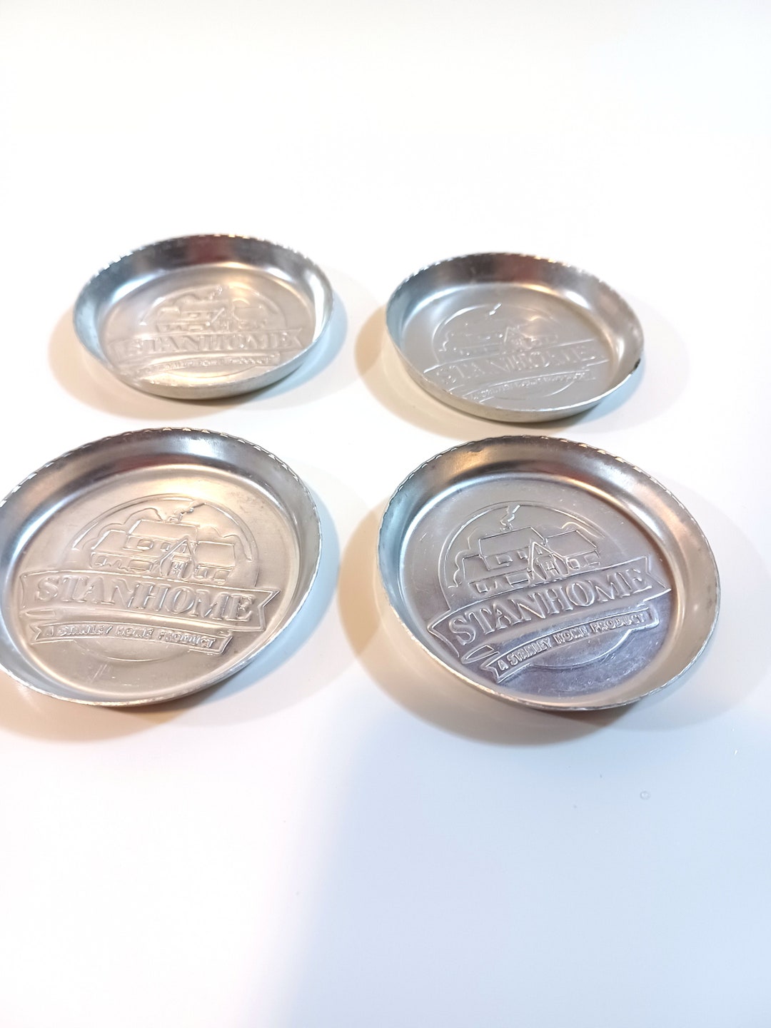 Mid-century Metal Coasters 4 Stanhome Aluminum Coasters Metal Vintage ...
