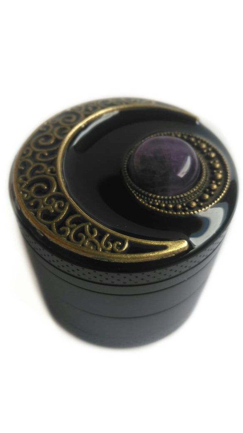 Mini Amethyst Triple Moon Grinder Aluminium Herb Tobacco | Etsy