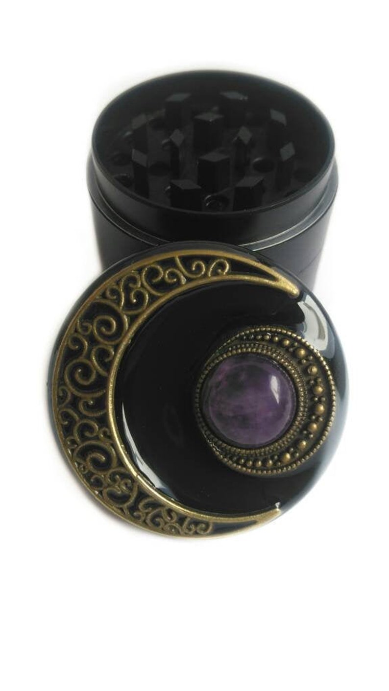 Mini Amethyst Triple Moon Grinder Aluminium Herb Tobacco | Etsy
