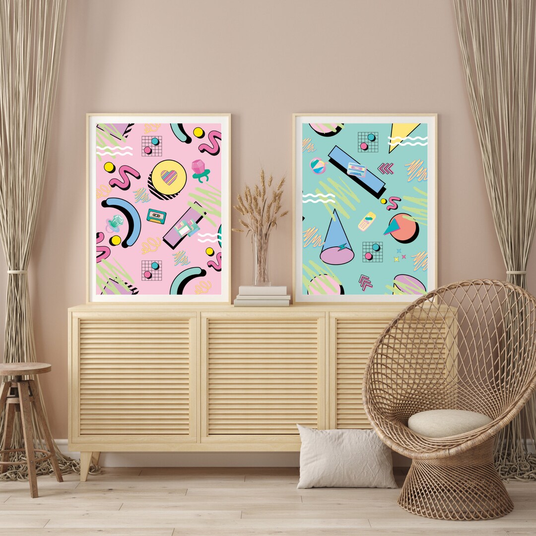 90's Digital Art Set Retro Art Retro Wall Art 90's Wall Art 90's Decor ...