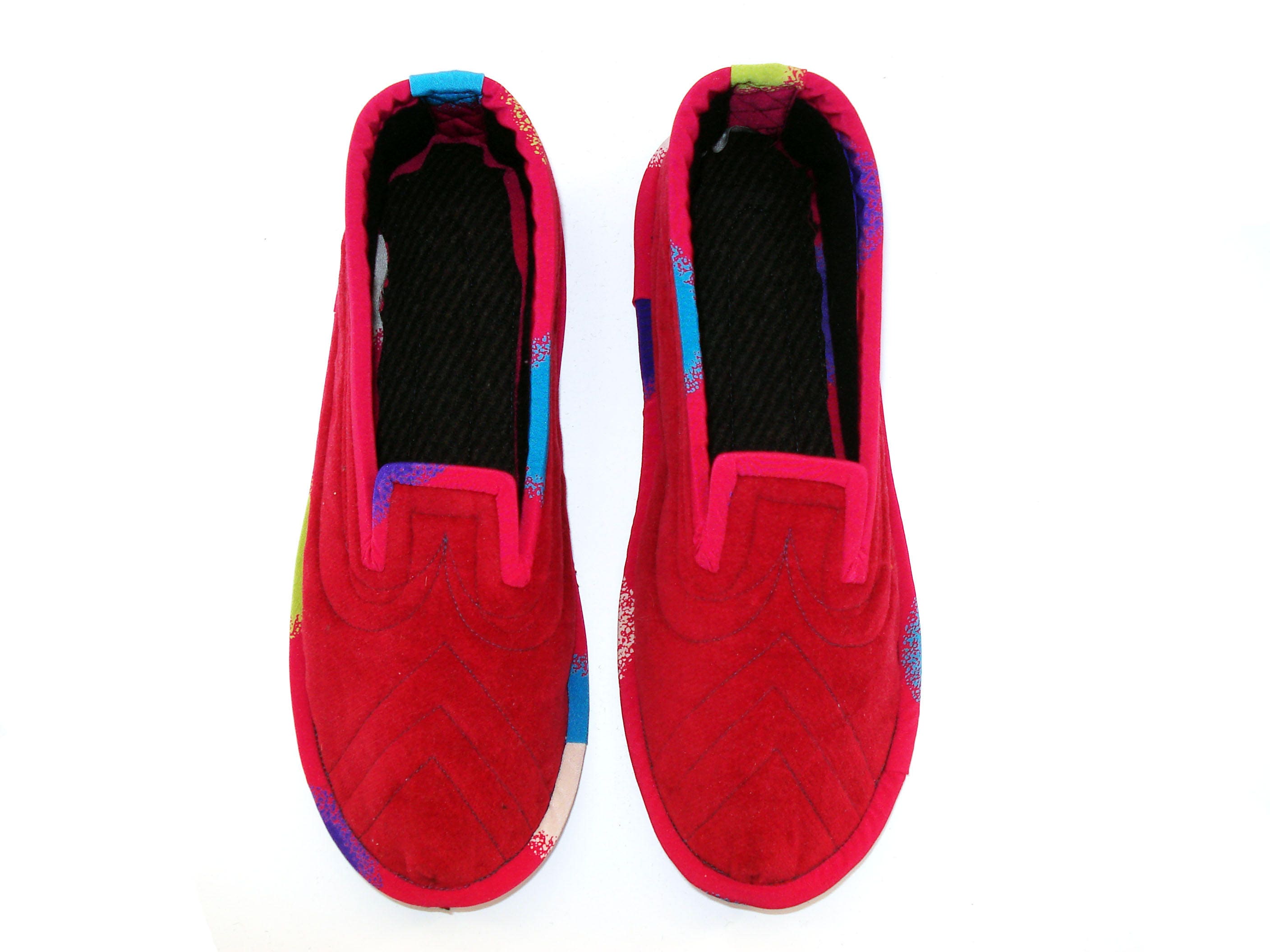 Red Velvet Womens Slippers, Comfy Slippers Women, House Slippers Woman ...