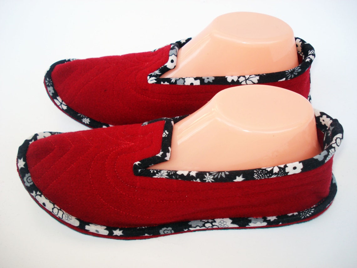 Women Slippers, Wool Slippers, Red Slippers, Leather Slippers, Slippers ...