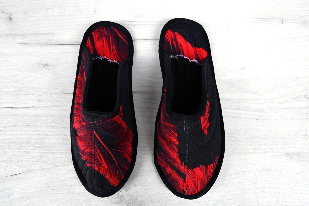 Women House Slippers, Red Slippers, Flower Slippers, Slippers for Women ...