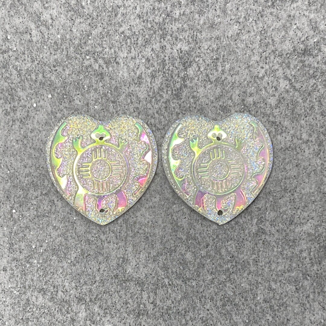 Black Retro Heart Turtle, 25mm/resin Cabs/gems/beading Cabochon Pair A1 ...