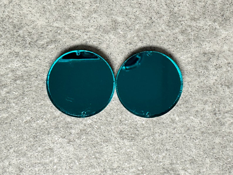 Teal Mirror Acrylic, Round 25mm, Mirror Acrylic Cabochons, No Holes #30 ...