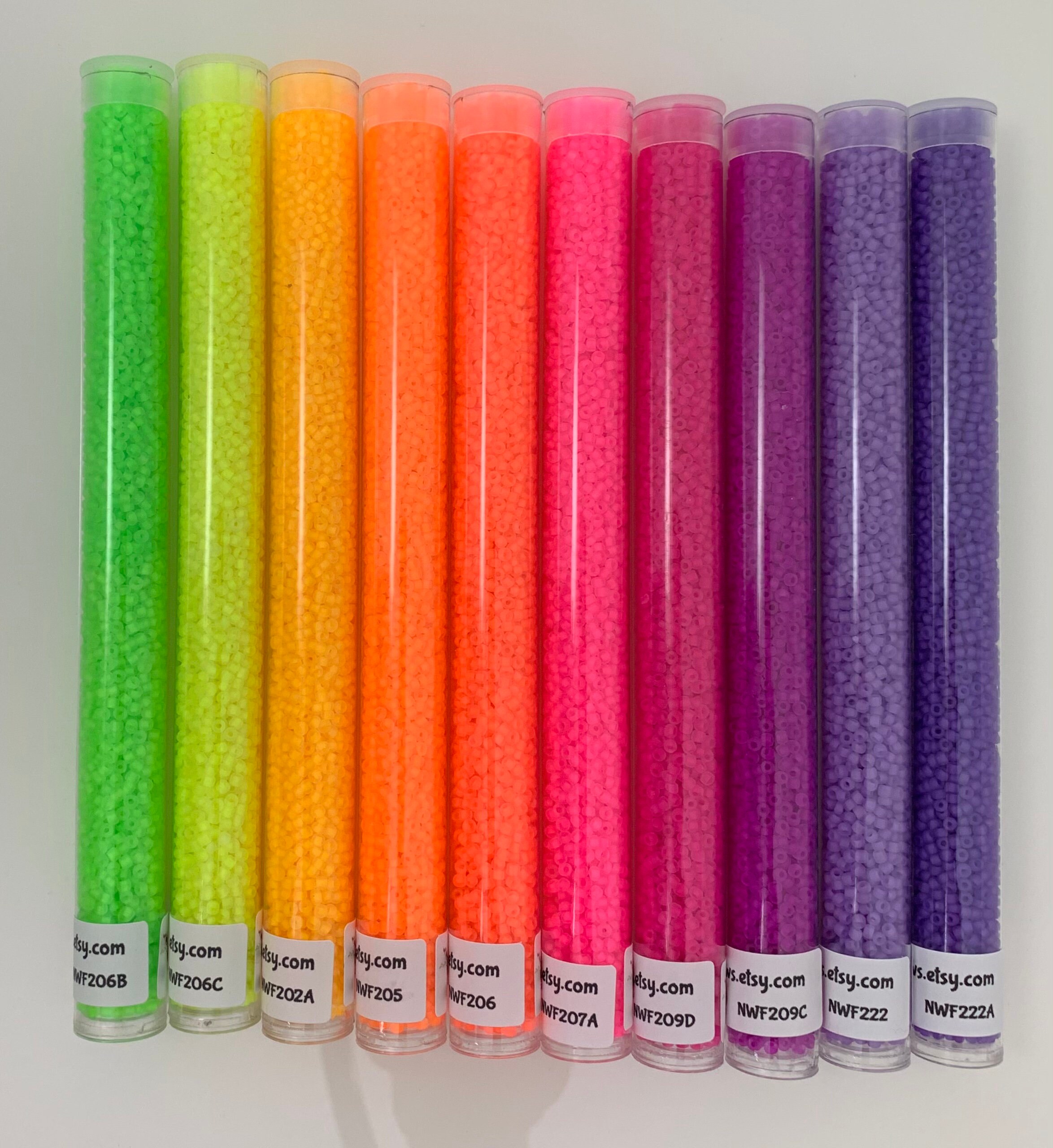Luminous Matte Neon Size 11/0 Seed Beads 30 grams X 10 | Etsy