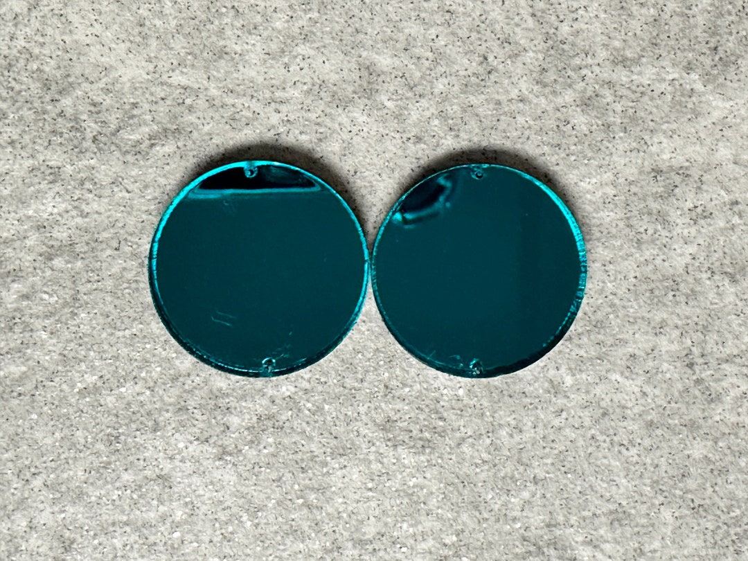 Teal Mirror Acrylic, Round 25mm, Mirror Acrylic Cabochons #30 - Etsy