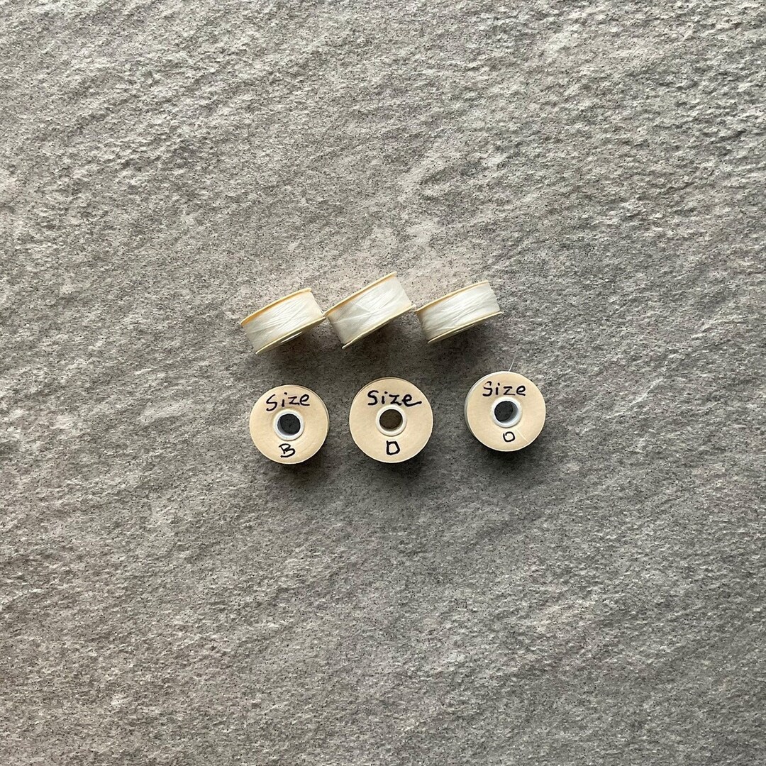 Nymo Beading Nylon Thread Bobbins - White - Sizes O, D, B - Nylon - 64 ...