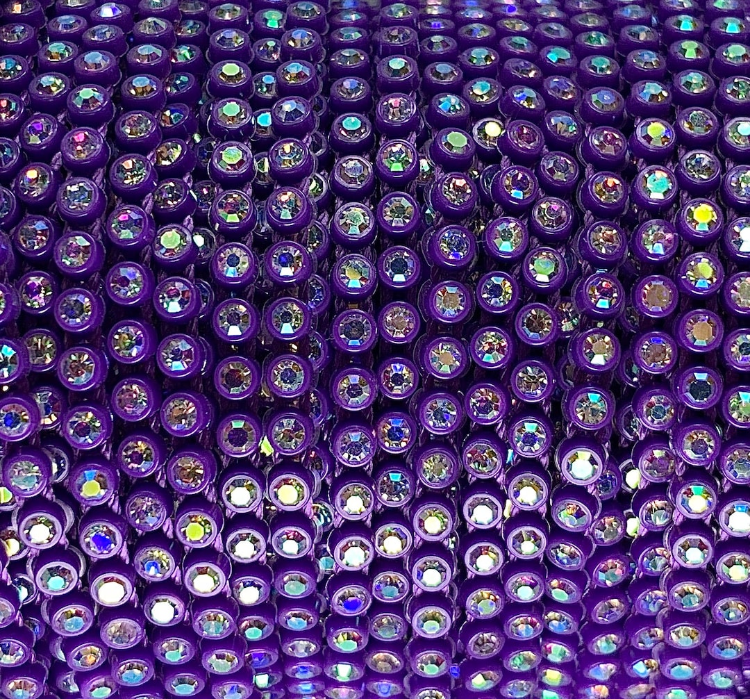 Rhinestone Banding SS6, Purple, AB Finish Clear Crystals, 1, 3, 5 or 10 ...