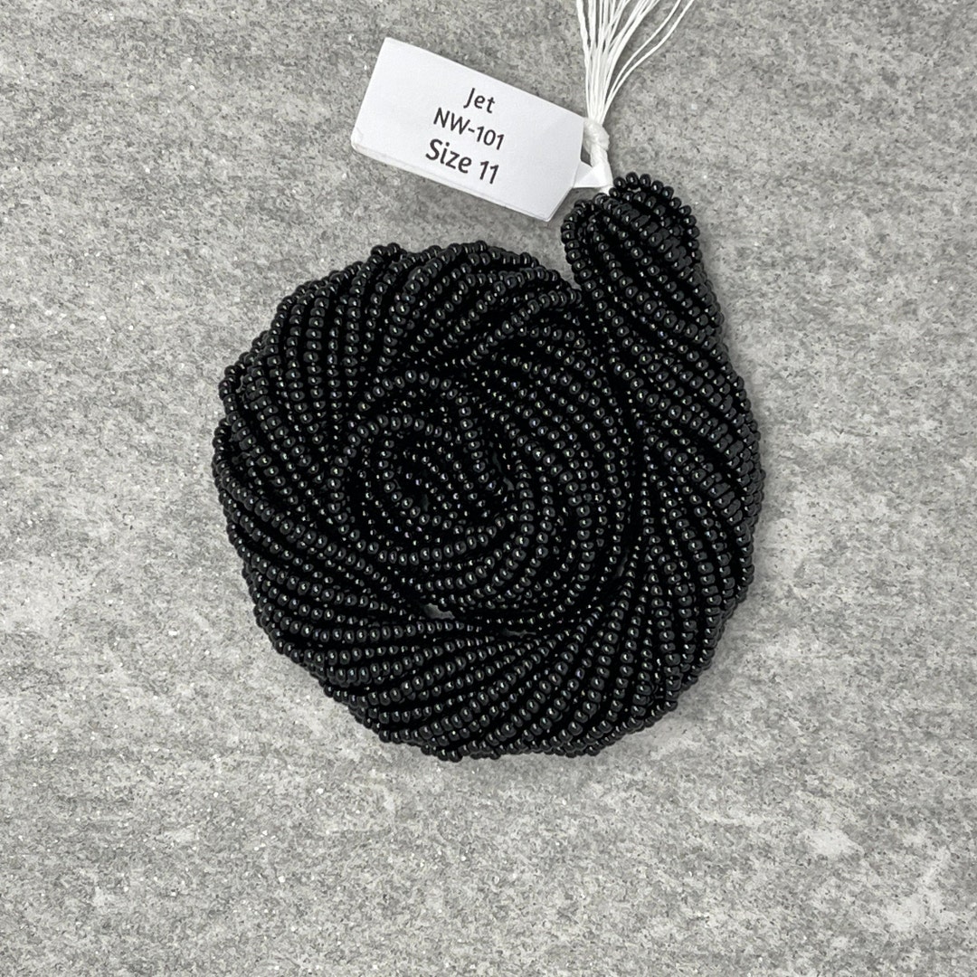 Jet Black Opaque #101, 11/0 Czech Seed Beads, 1 Hank - Etsy