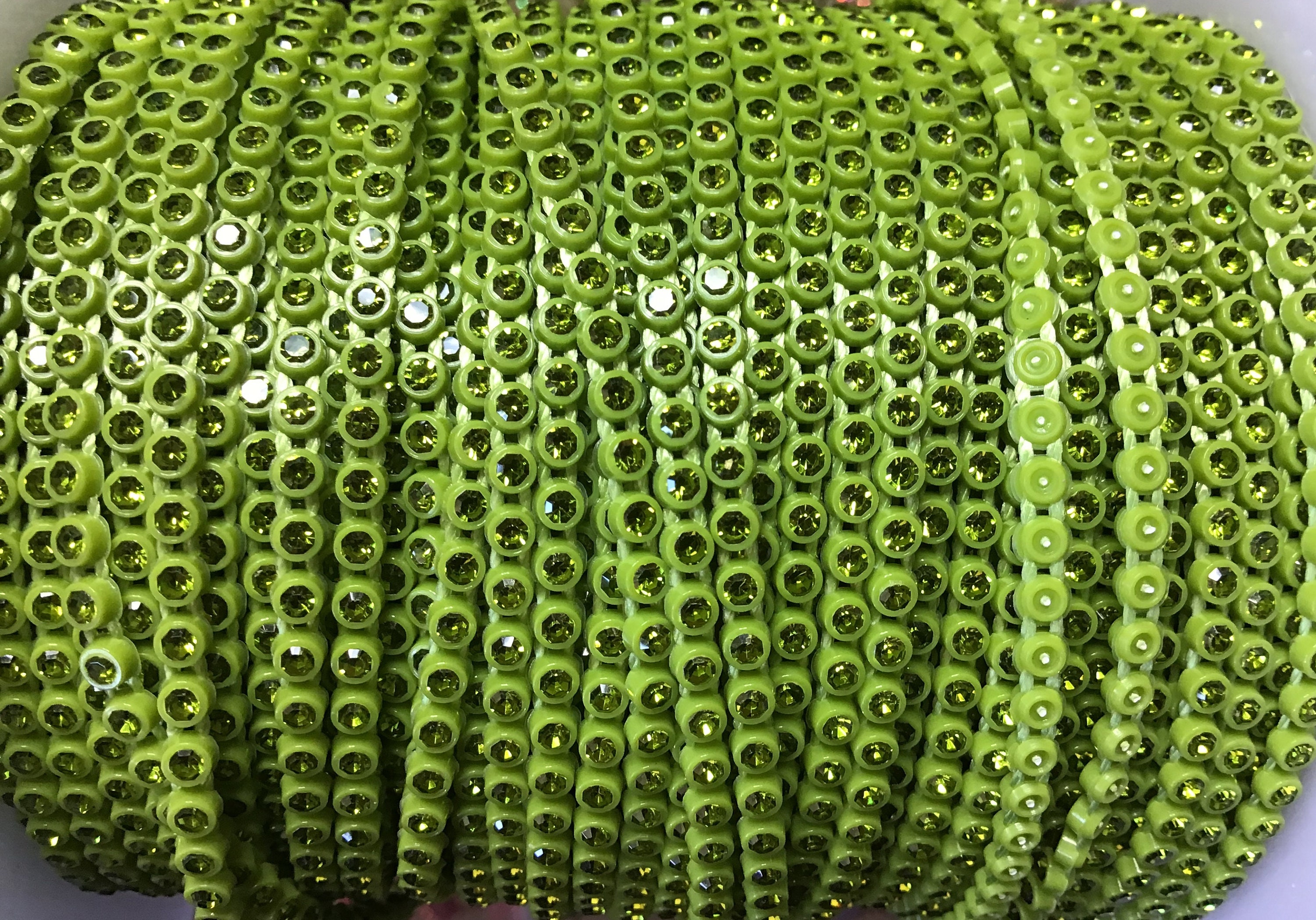 SS6 Rhinestone Banding SS6 Olive Green Green Clear Crystal - Etsy Singapore