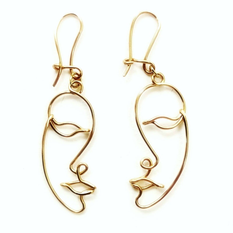 Wire Face Earrings - Etsy