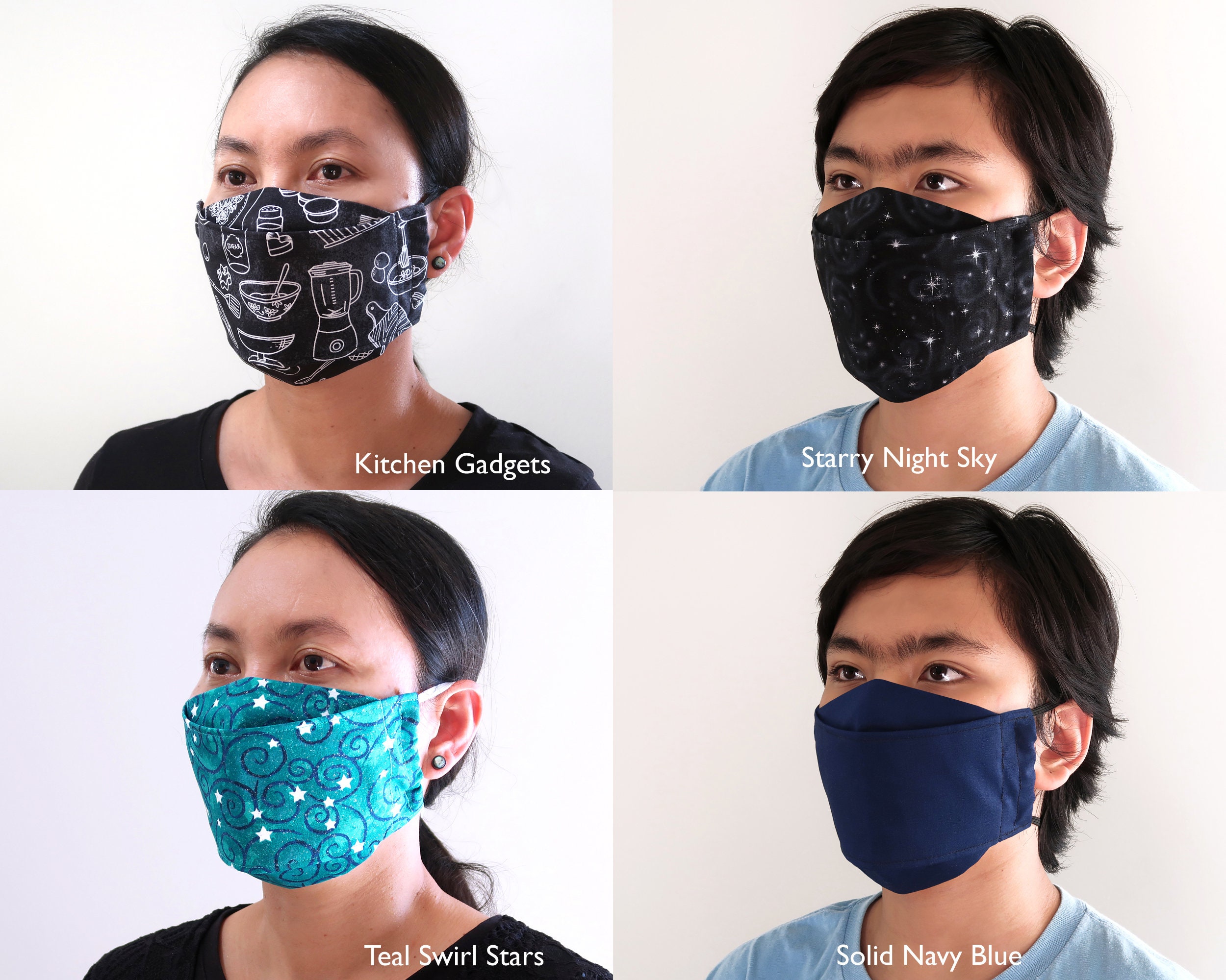 FILTER POCKET 3D Origami Face Mask With 100% Cotton 2 Ply | Etsy